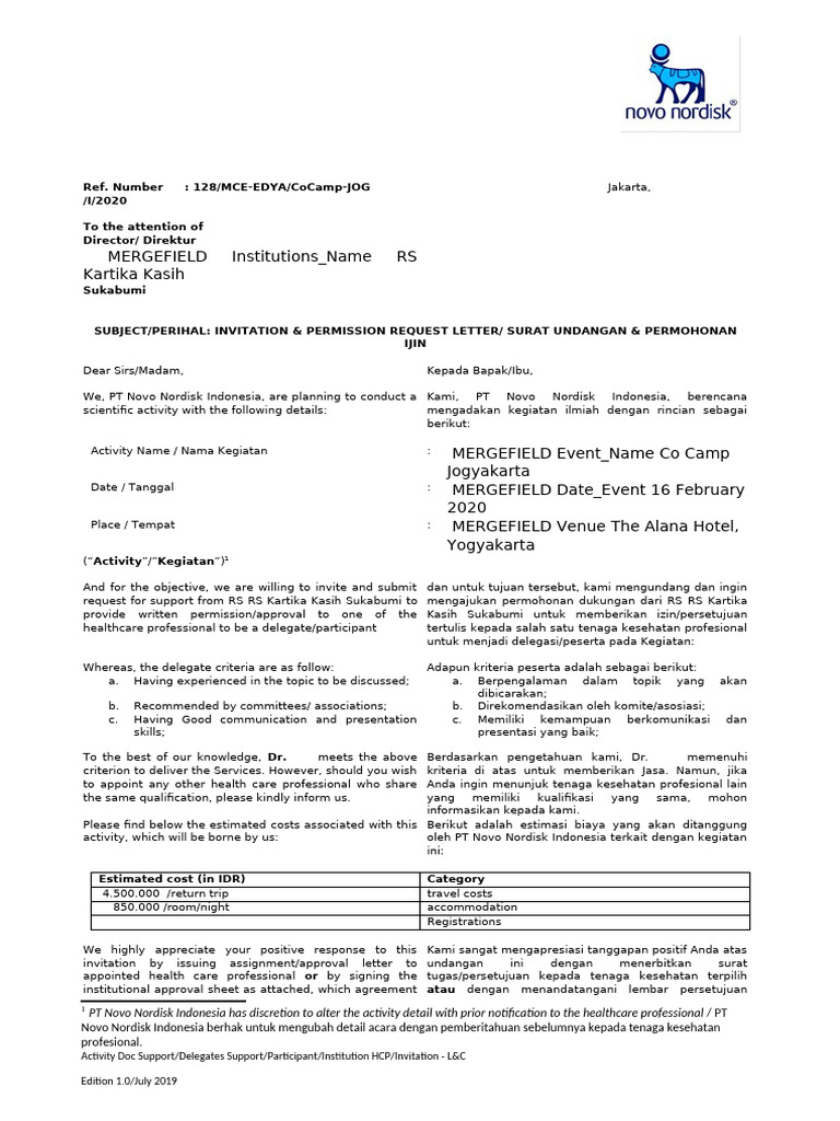 Invitation Letter Template 2020 | PDF