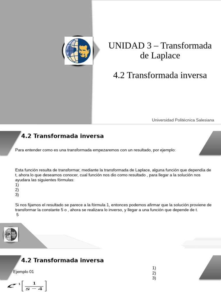 Unidad 4 - 4.2 Transformada Inversa | PDF