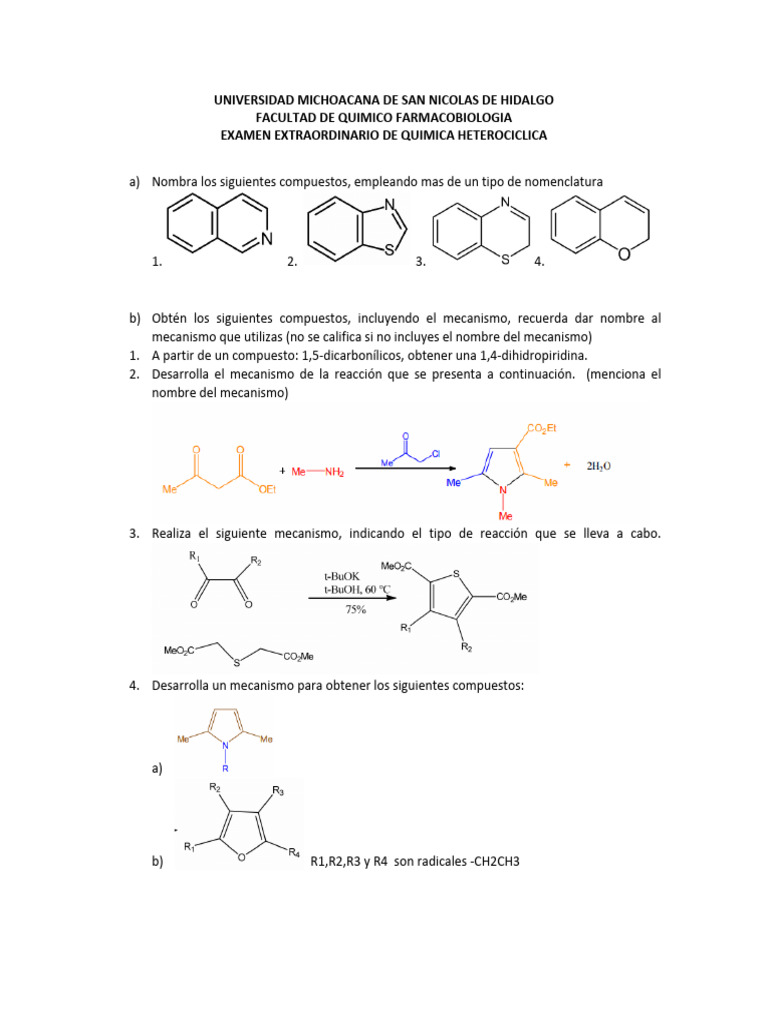 Exámen Quimica Organica 3 | PDF