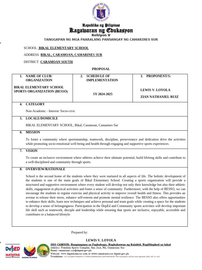 Mapeh Proposal | PDF
