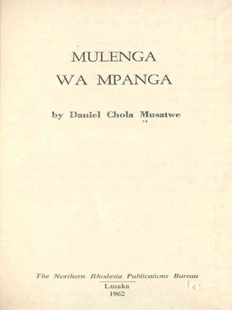 Mulenga Wa Mpanga | PDF