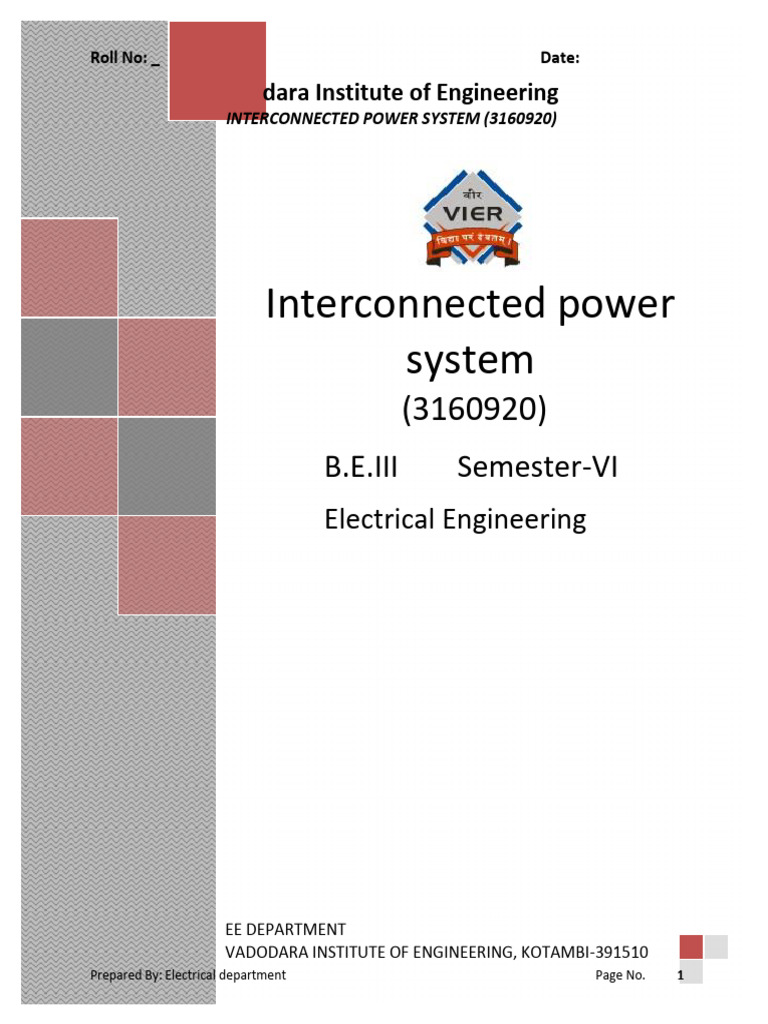 INTERCONNECTED POWER SYSTEM MANUAL | PDF