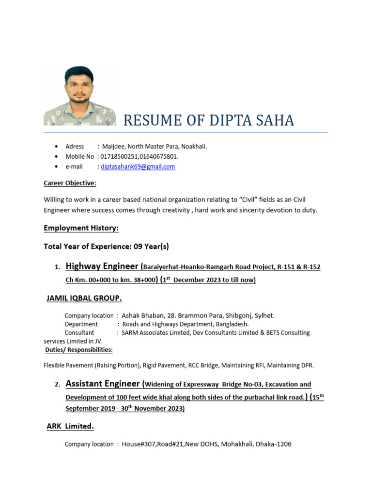 CV (Dipta Saha) 28-01-2024 | PDF