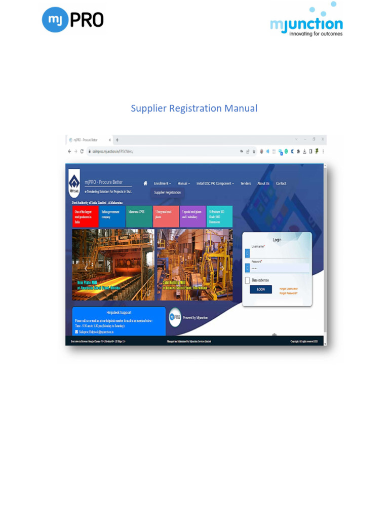 Bidder Registration Help Manual | PDF | Password | Login