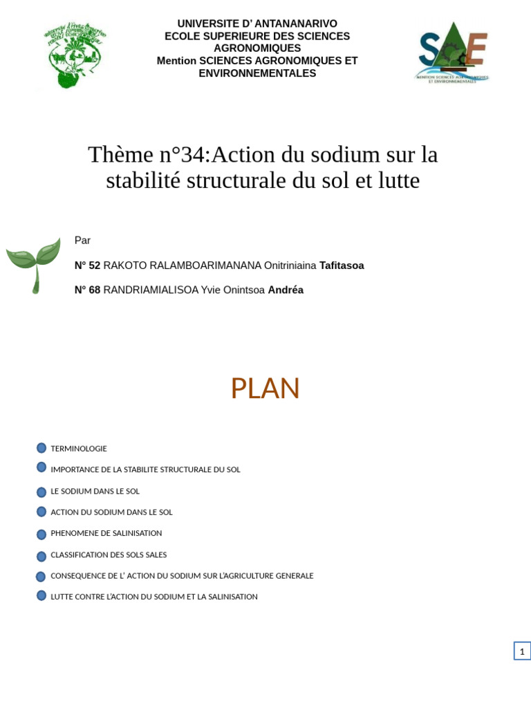 Correction - 34 - Action Du Sodium Sur La Stabilité Structurale Du Sol | PDF