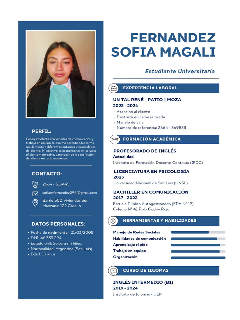 Currículum Vitae_Fernandez Sofia | PDF