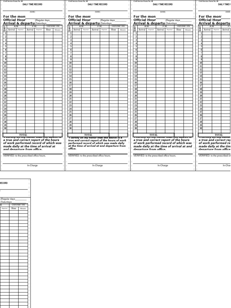 DTR Blank | PDF