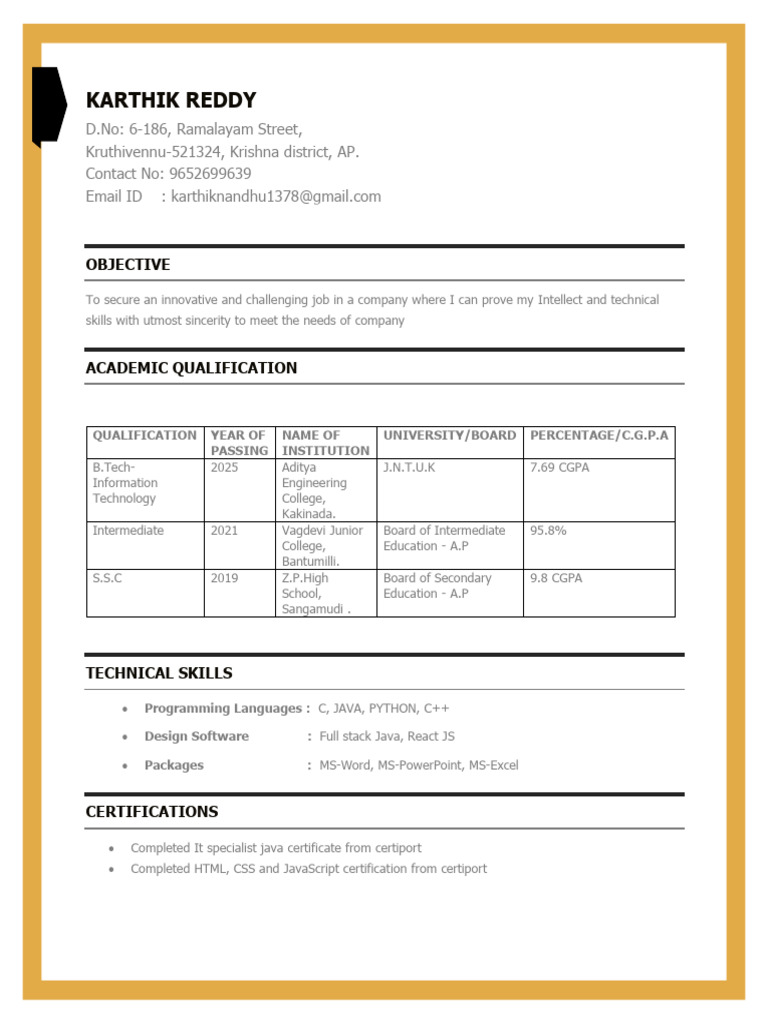 KARTHIK_RESUME | PDF