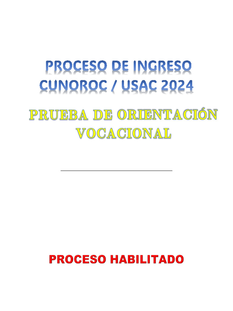 Orientación Vocacional 2024 | PDF | Documento de identidad