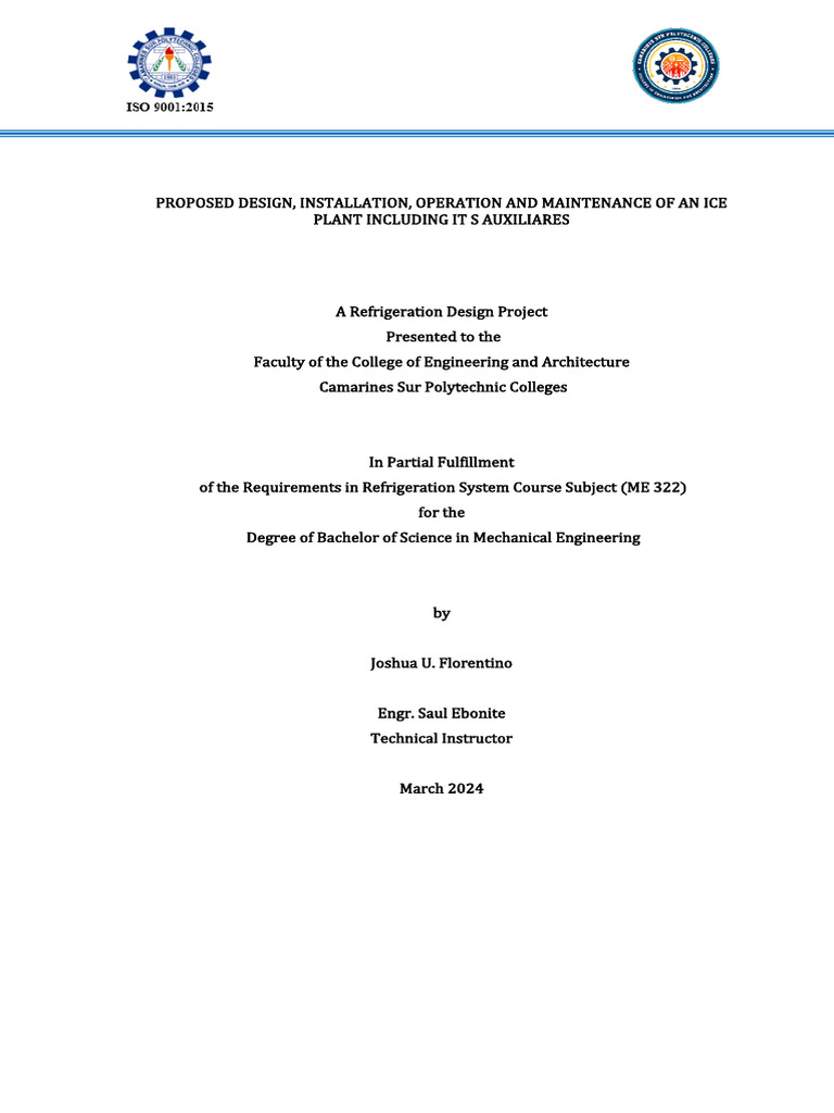 Florentino Ice Plant Design | PDF