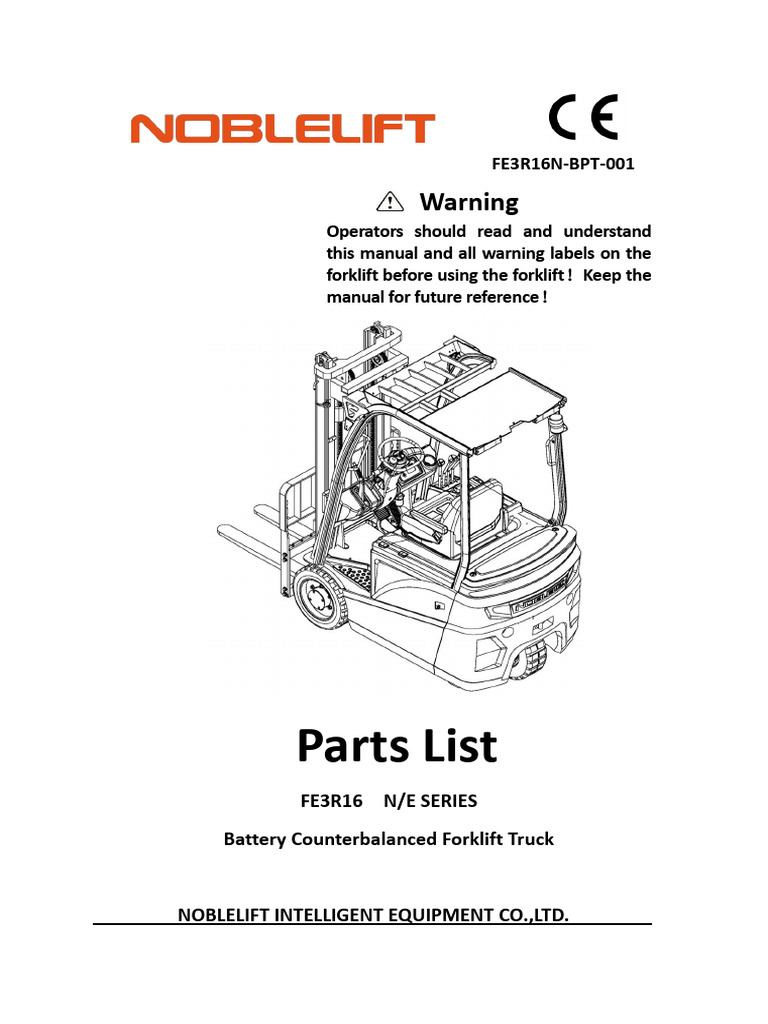 FE3R16N Spare Parts List - Noble lift | PDF