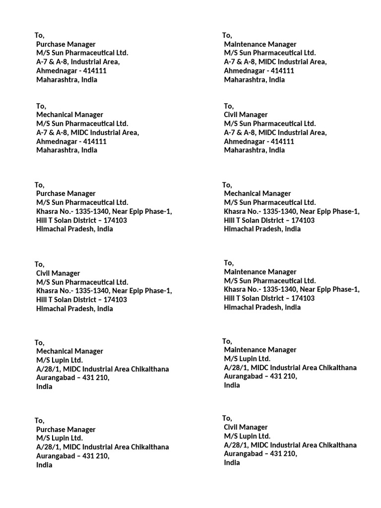 Sample Address - Copy 4 | PDF