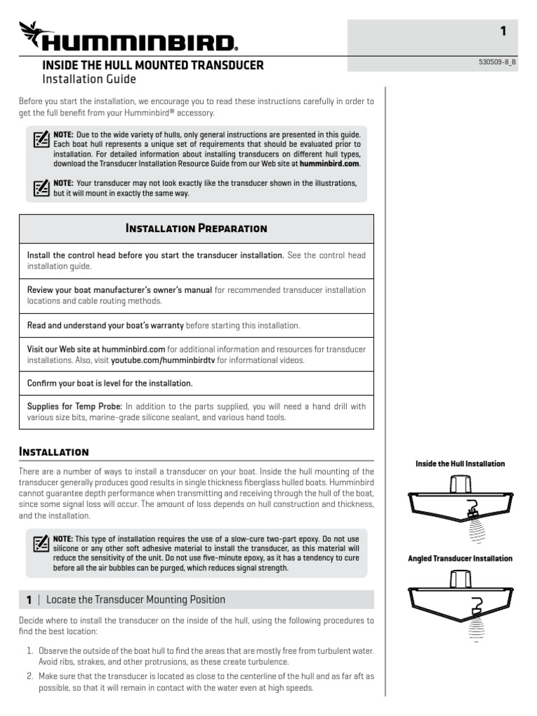 530509-8 - A Inside Mounted Transducer Installation Guide | PDF