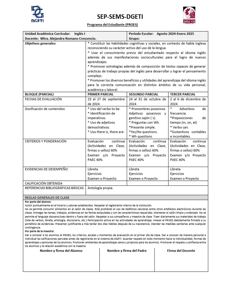 Sep-Sems-Dgeti: Por Parte Del Alumno | PDF