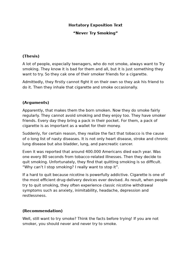 Never Try Smoke | PDF