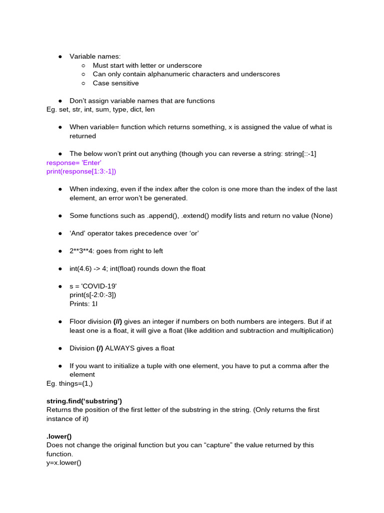 Introduction To Programming Notes (Python) | PDF Introduction To Programming Notes (Python) | PDF