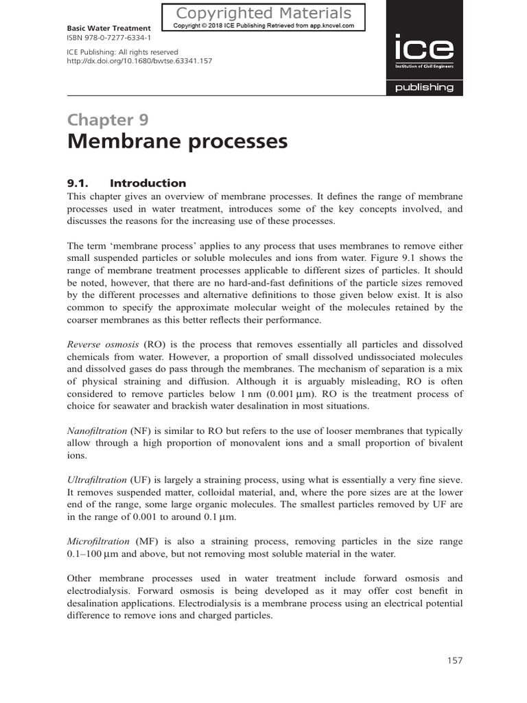 Membrane Processes | PDF