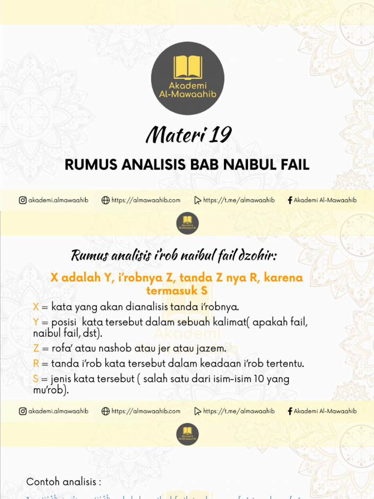 Materi 19 RUMUS ANALISIS BAB NAIBUL FAIL | PDF