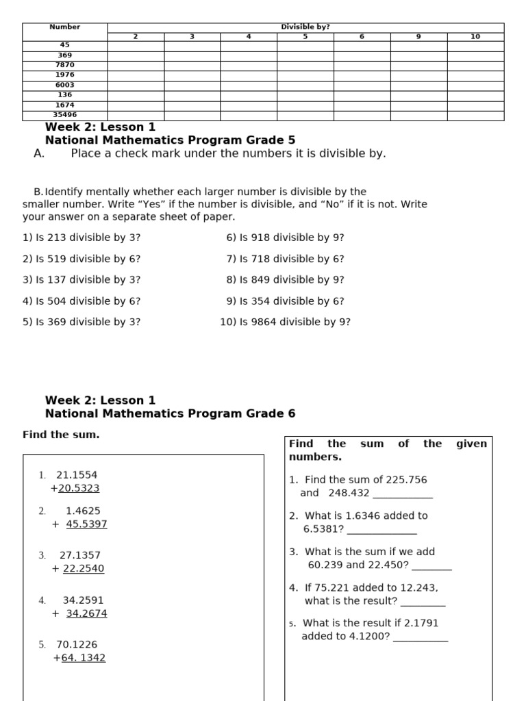 Activity Sheets NMP 6-q1 Week 2 | PDF