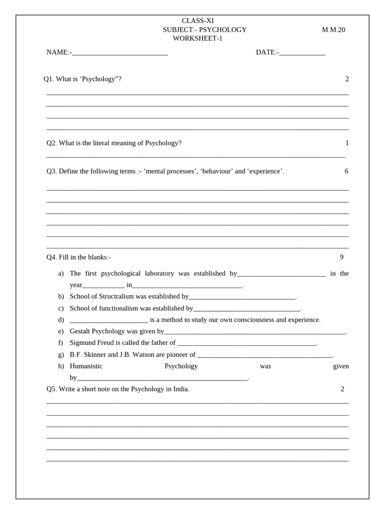 Class Xi Worksheet Chap-1 | PDF