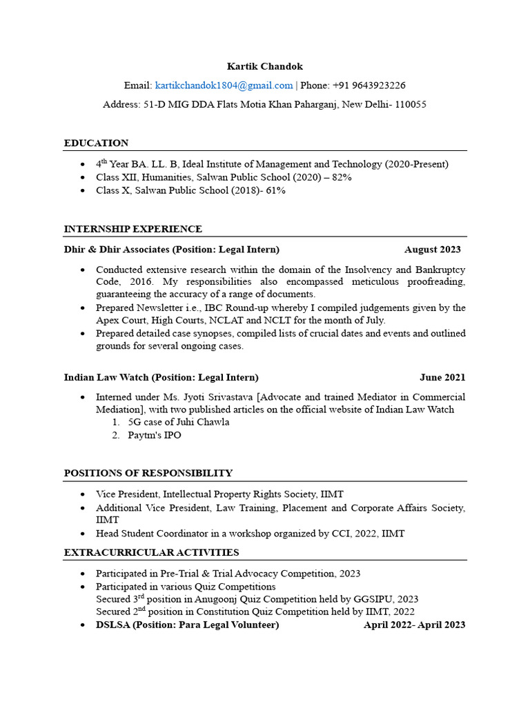 Kartik. CV | PDF