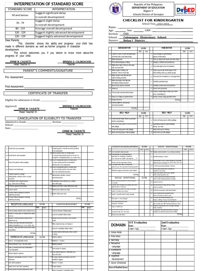 ECCD Checklist | PDF