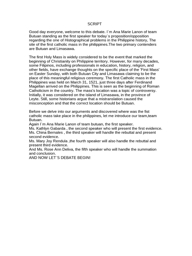 Debate Script | PDF