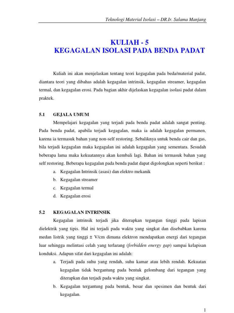 Kegagalan Isolasi Pada Benda Padat | PDF