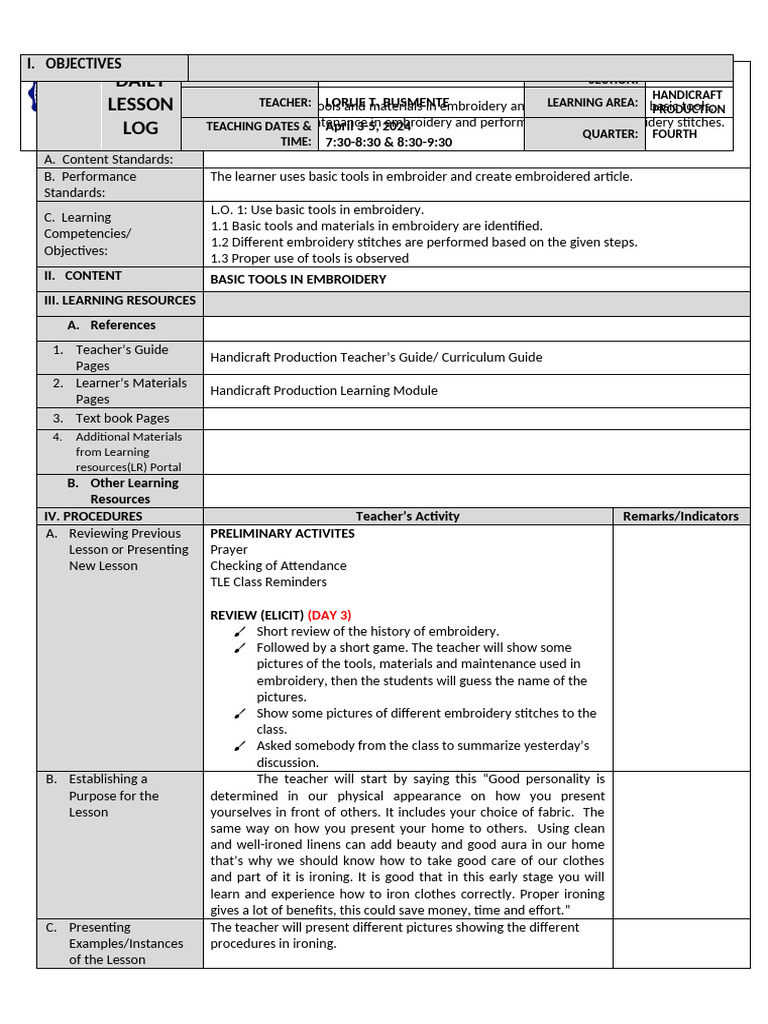 WEEK 1 DAY 1-2 Types of Knives | PDF