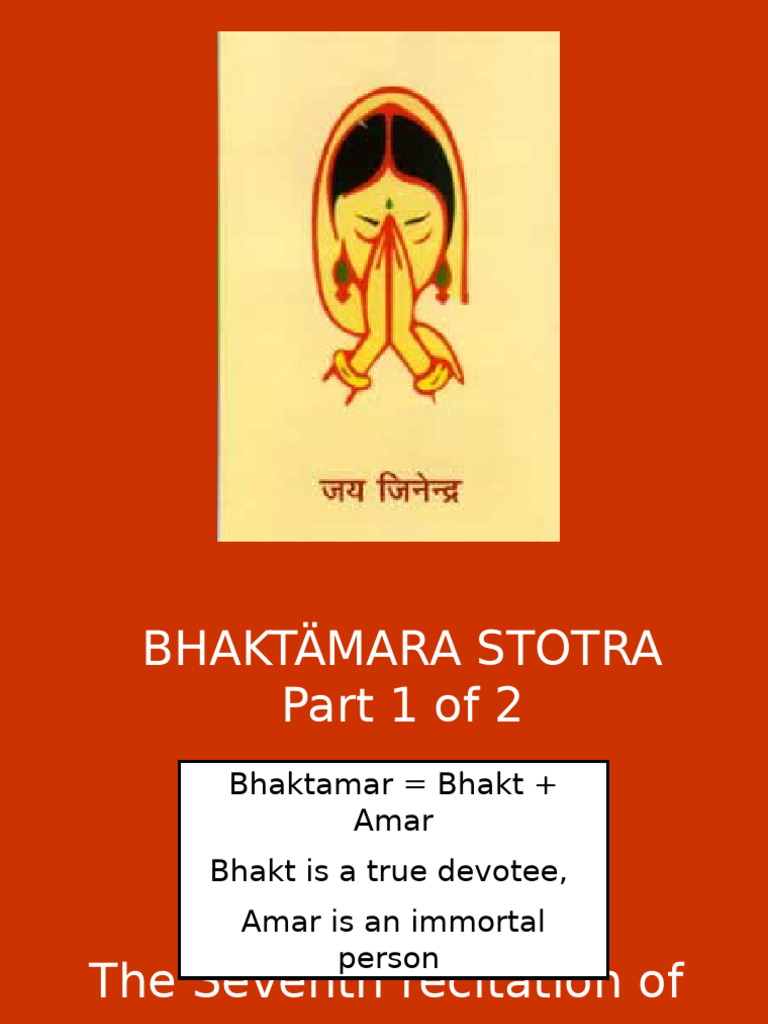 Bhaktamar Stotra Translation Pps Part 1 of 2 | PDF