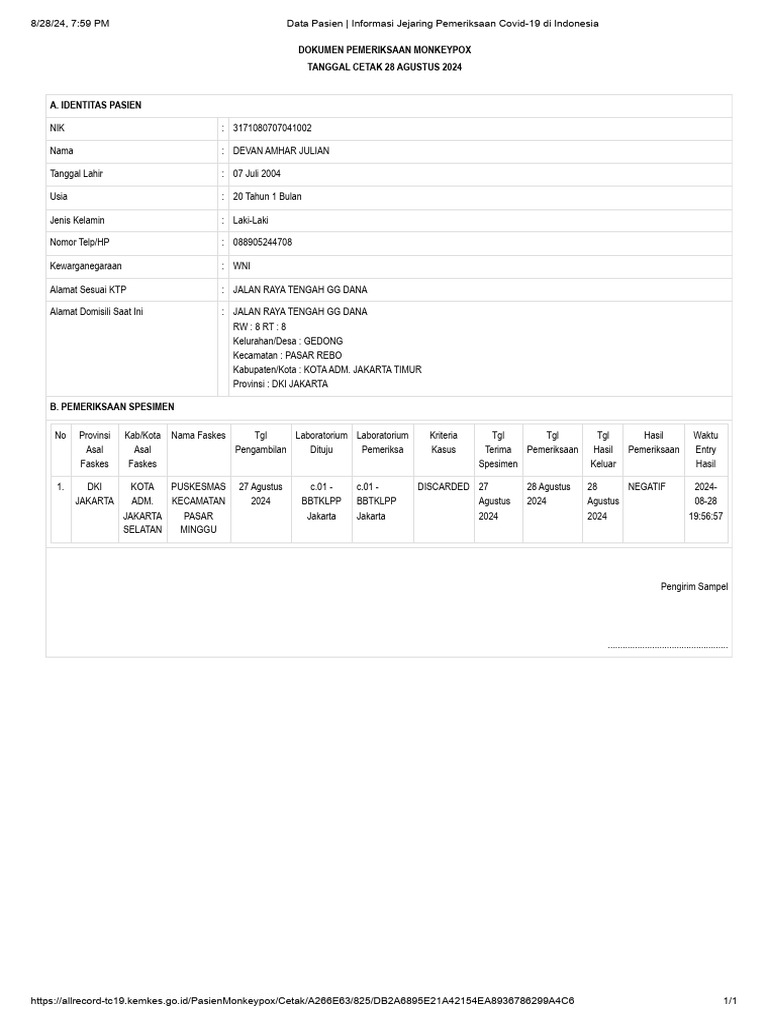 NAR Mpox Devan Amhar Julian - 28 Agst '24 | PDF