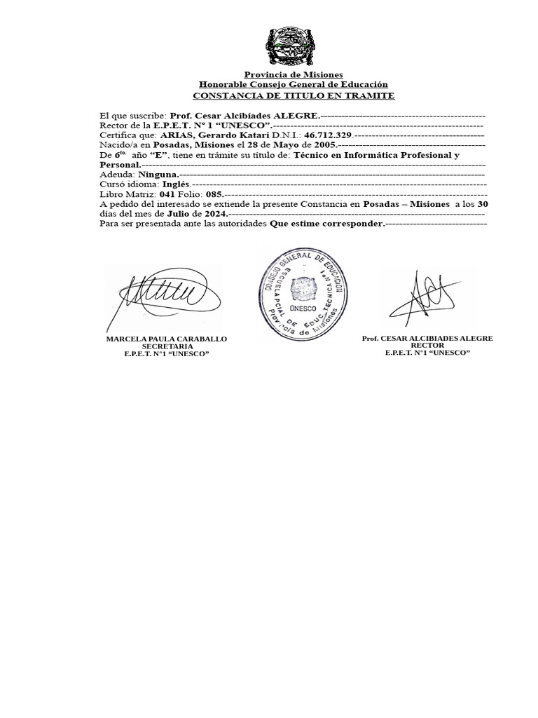 ARIAS, Gerardo Katari 6 E | PDF