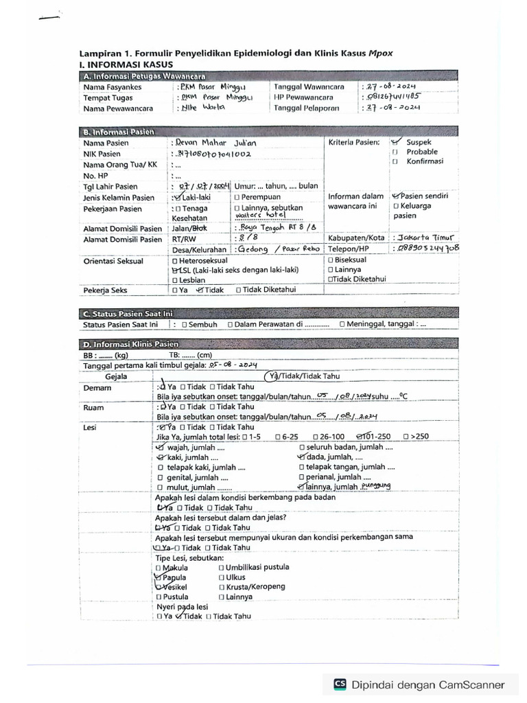 Suspek Mpox - Devan Mahar Julian-27.08.2024 | PDF