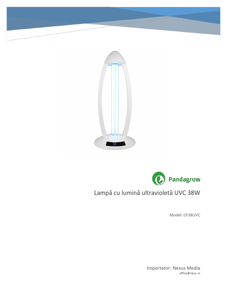 Manual Utilizare Lampa Ultraviolete UVC Germicida CF38UVC | PDF