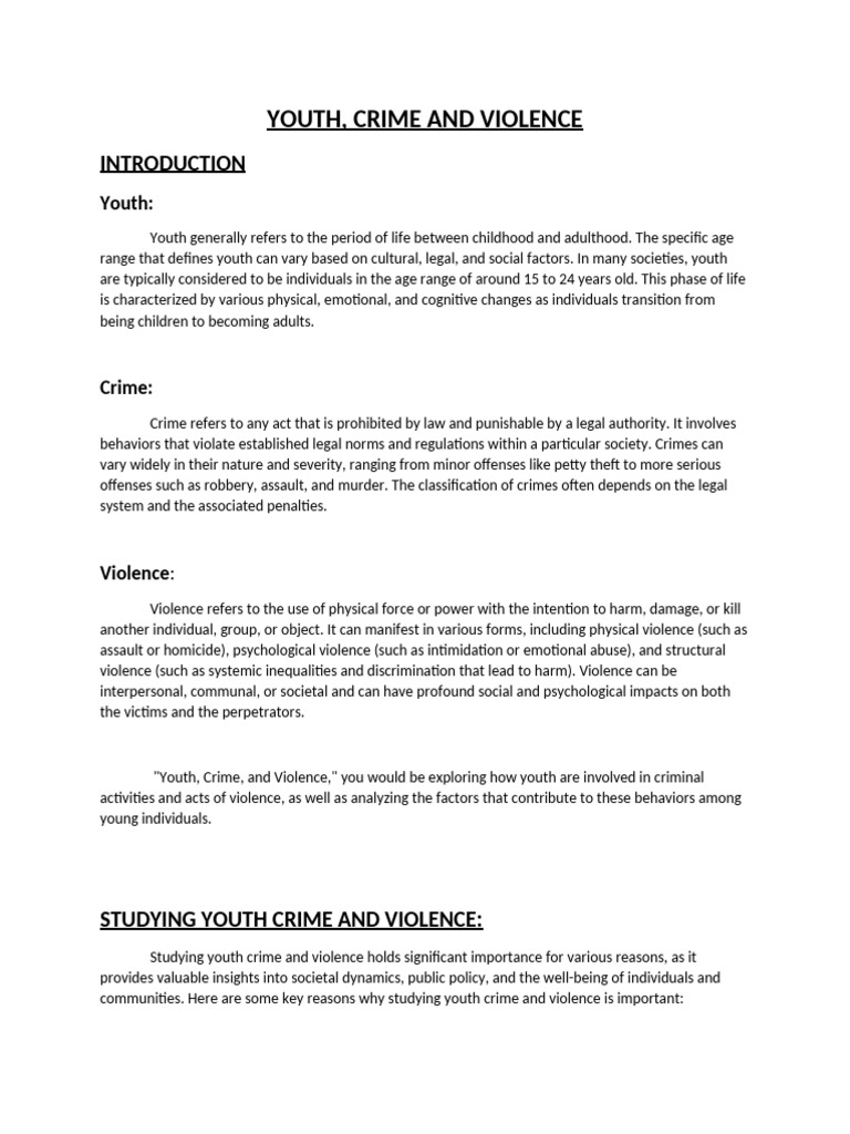 Youth Crime and Violence | PDF