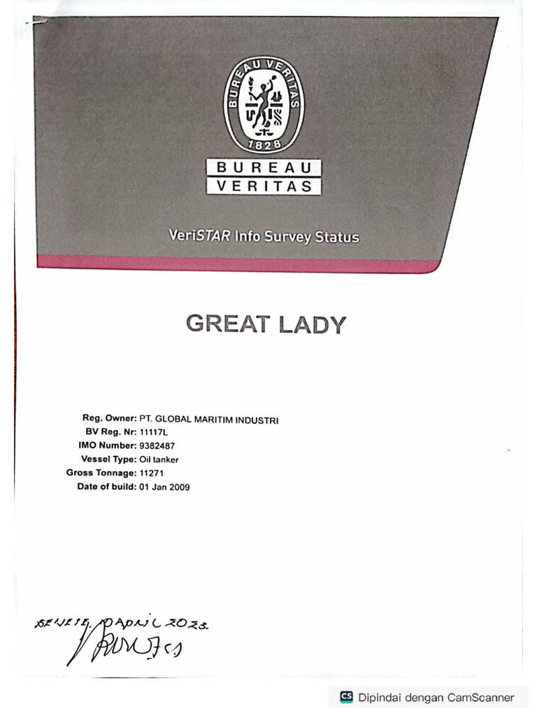 B - V (Bureau Veritas) Survey Statur Report . | PDF