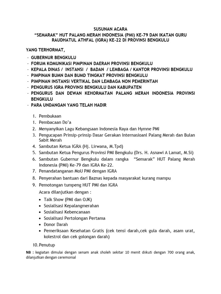 Susunan Acara-1 | PDF