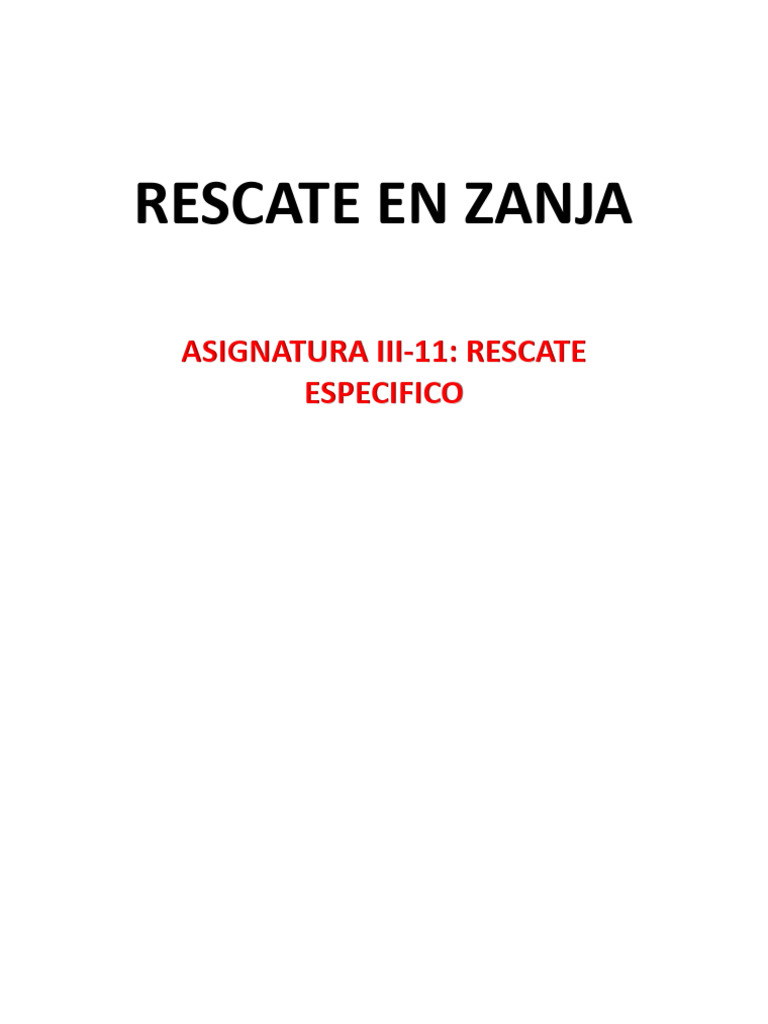 Guía de Rescate en Zanjas | PDF