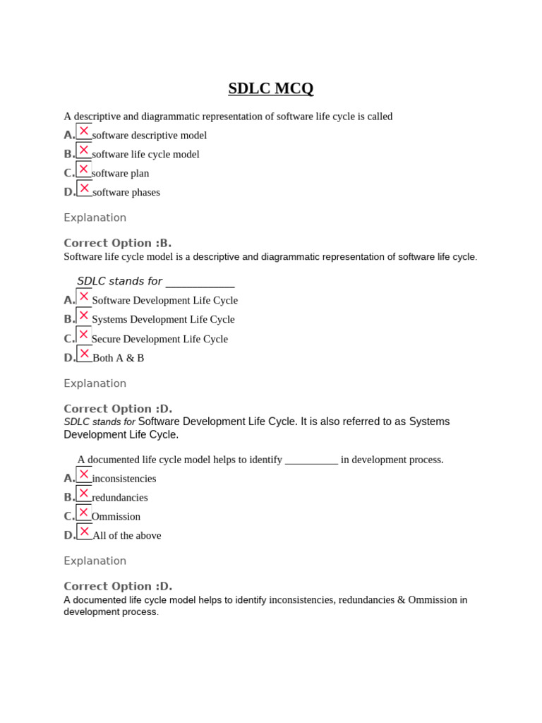 SDLC MCQ | PDF
