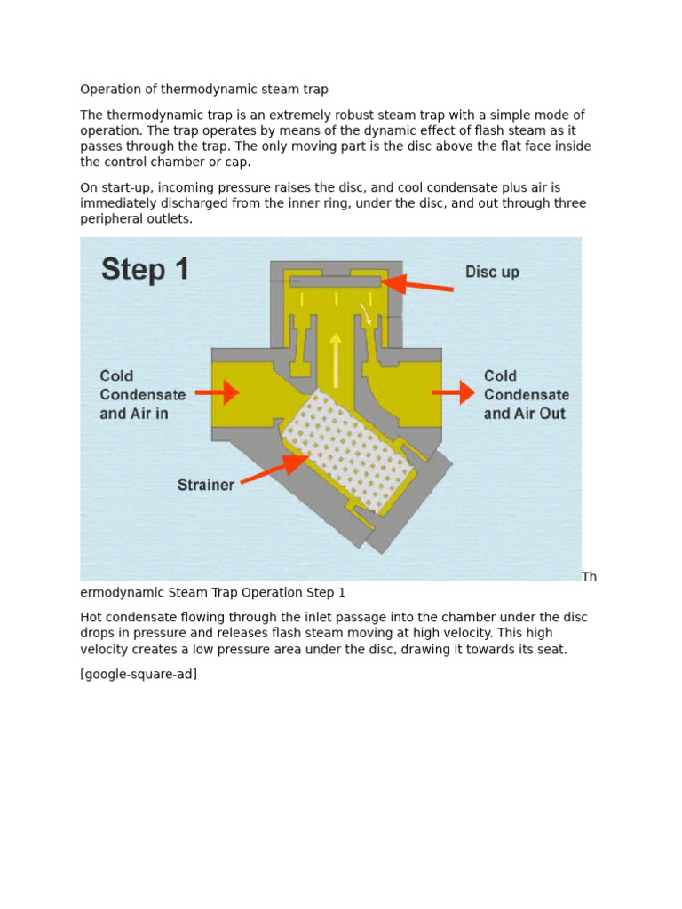 Thermodynamic Steam Trap | PDF