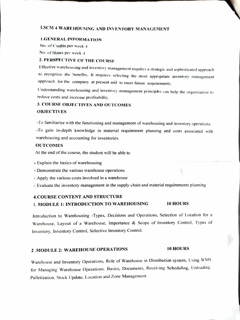 Warehousing And Inventory Pdf