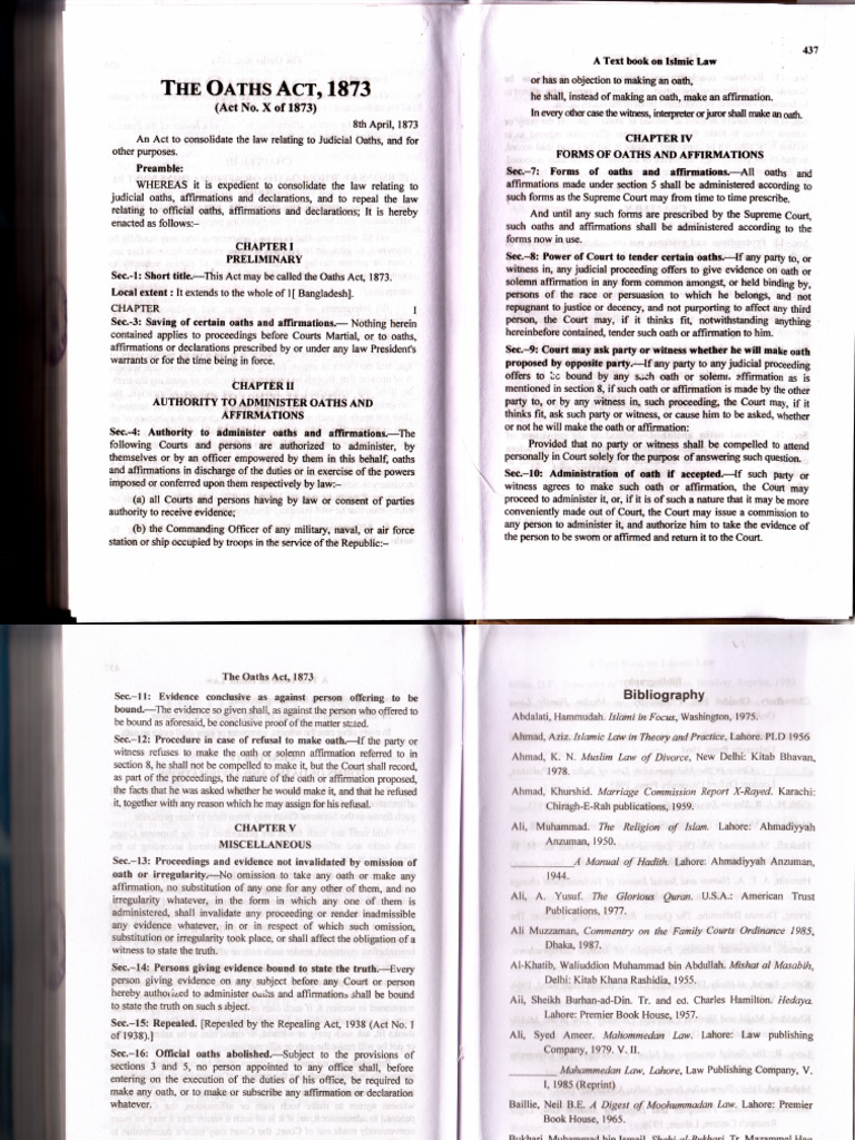 The Oaths Act, 1873 | PDF
