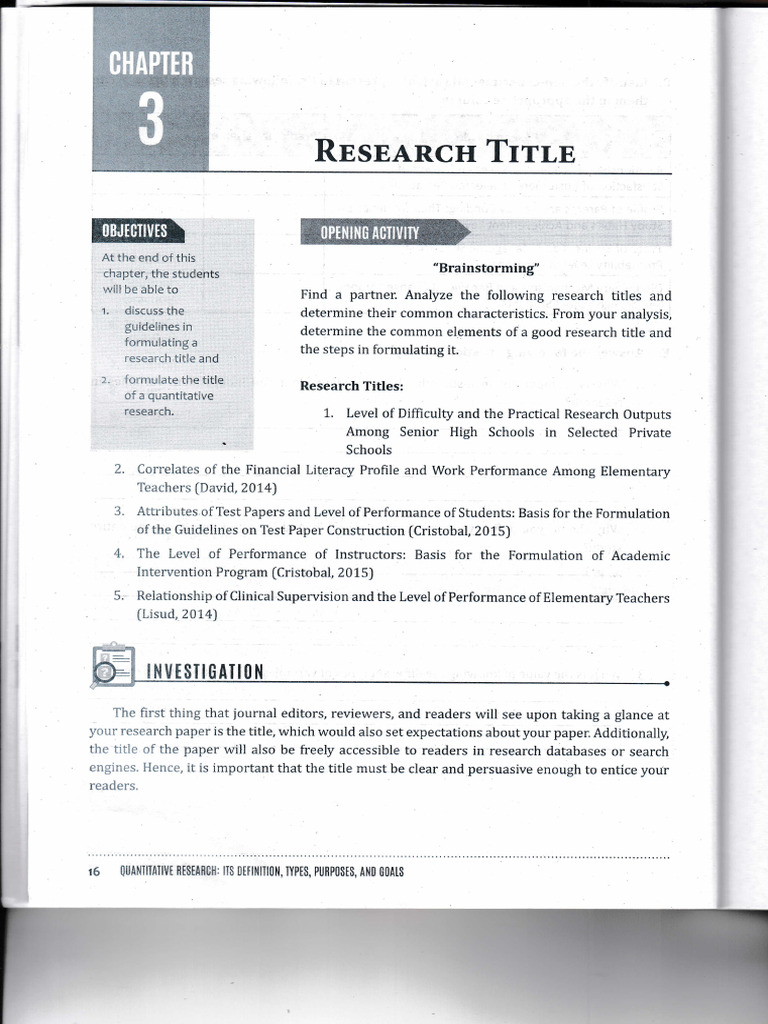 Chap 3 Research Title | PDF