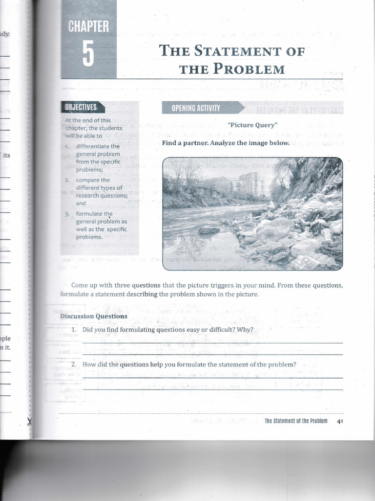 Chap 5 the Statement of the Problem | PDF