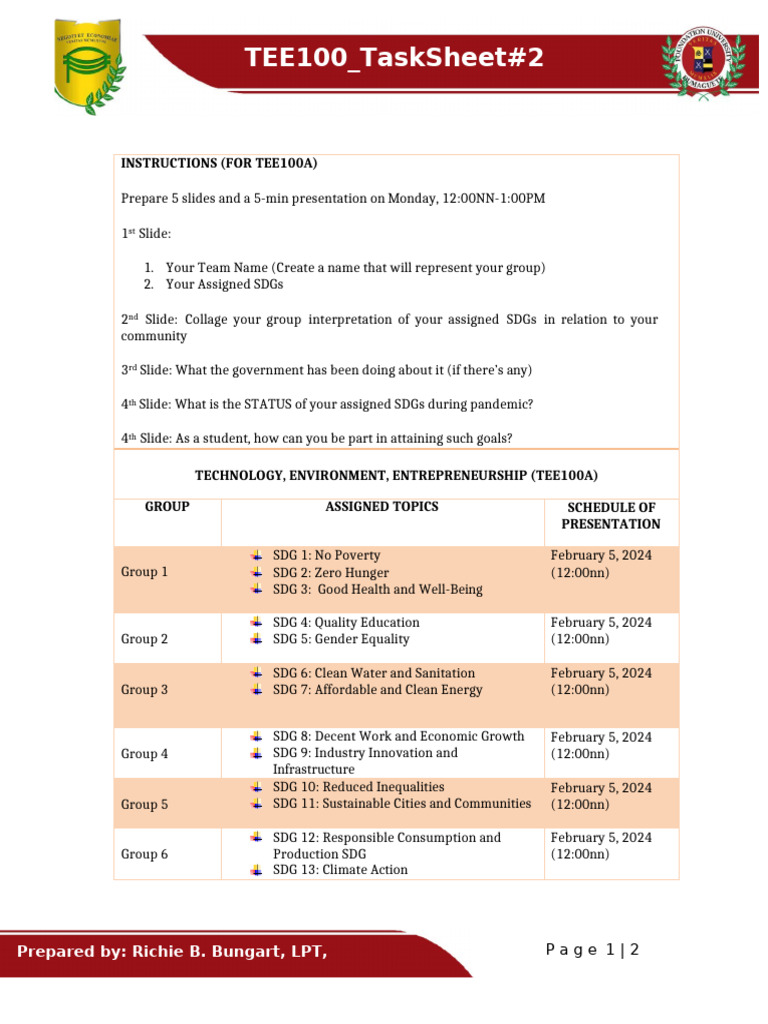 Task Sheet2 - 5MinsGroupPresentation | PDF