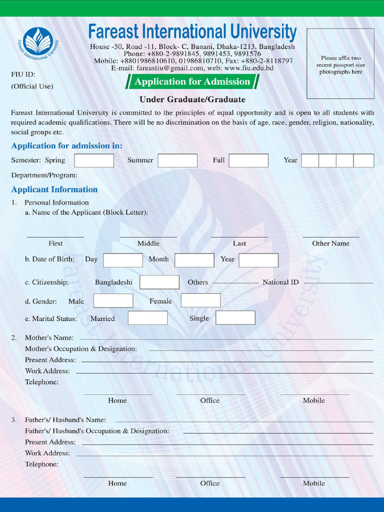 Admission Form | PDF