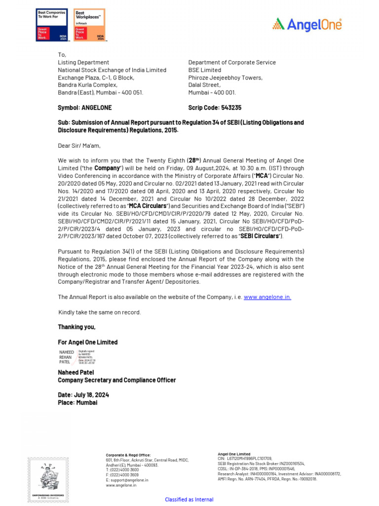 Classified As Internal | PDF