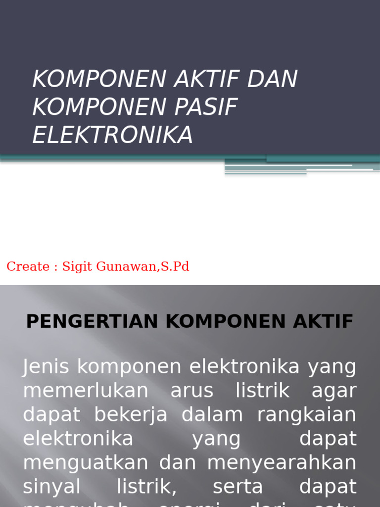 Komponen Aktif Dan Komponen Pasif | PDF