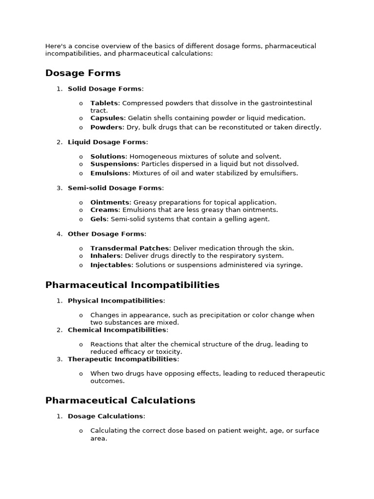Understand The Basics of Different Dosage Forms, Pharmaceutical | PDF ...