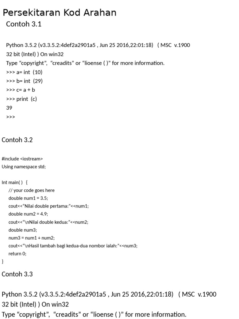 Persekitaran Kod Arahan | PDF